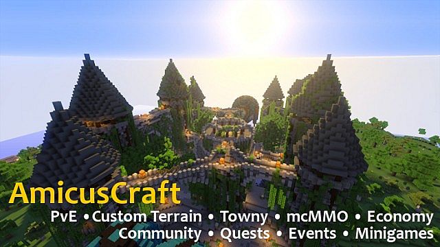 AmicusCraft PvE Towny Survival Minecraft Server