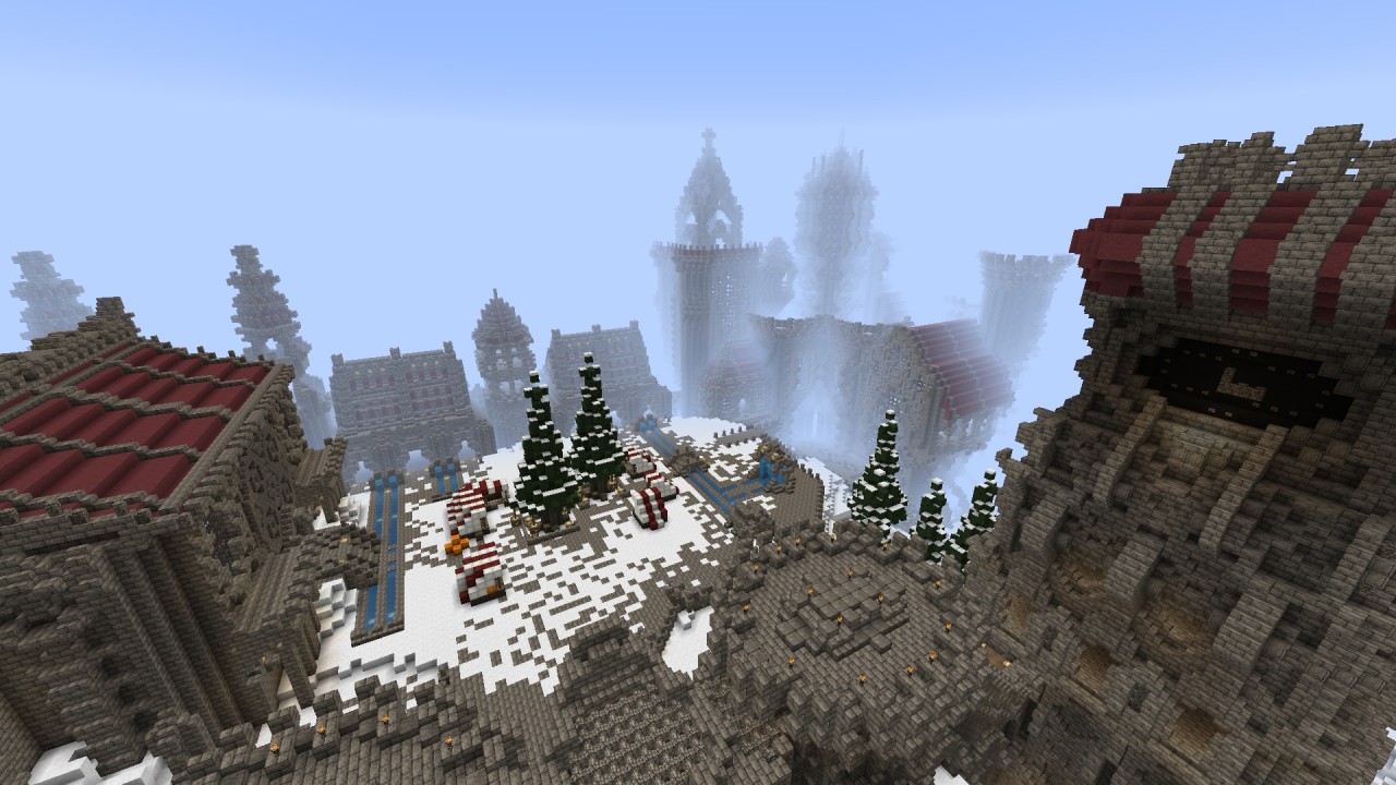 Lonely Castle on the snowy Mountain Minecraft Map