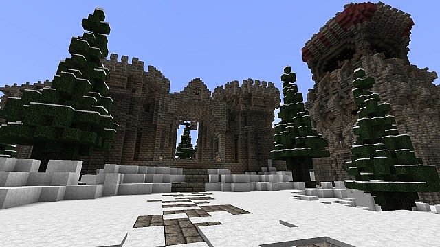 Lonely Castle on the snowy Mountain Minecraft Map