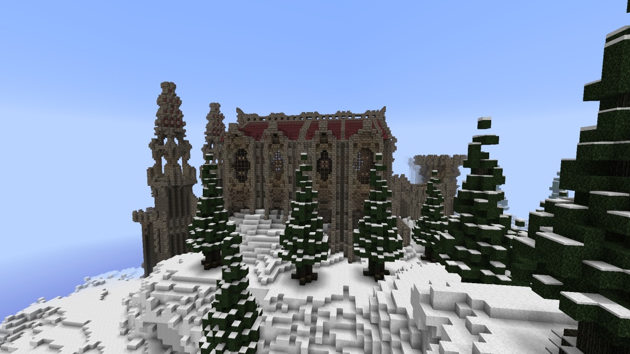 Lonely Castle on the snowy Mountain Minecraft Map