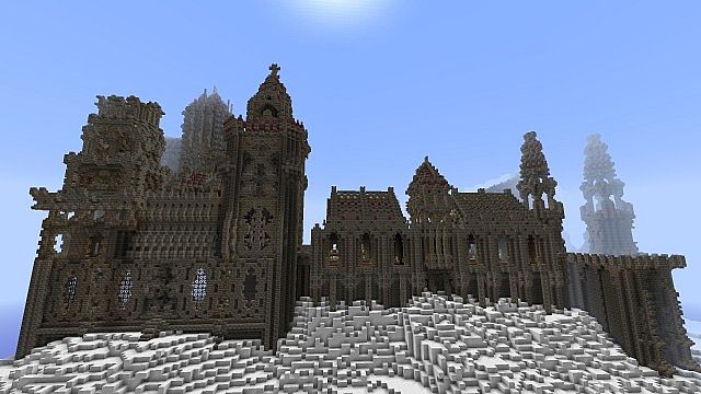 Lonely Castle on the snowy Mountain Minecraft Map