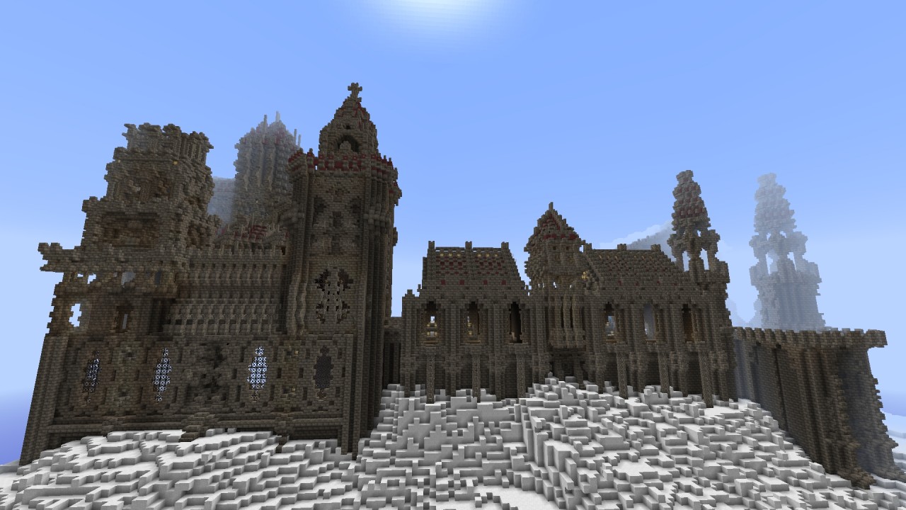 Lonely Castle on the snowy Mountain Minecraft Map