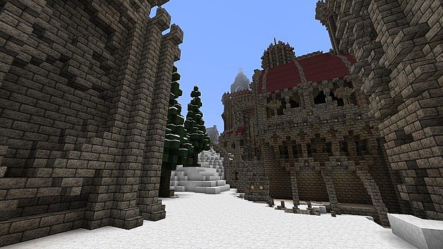 Lonely Castle on the snowy Mountain Minecraft Map