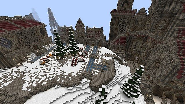 Lonely Castle on the snowy Mountain Minecraft Map