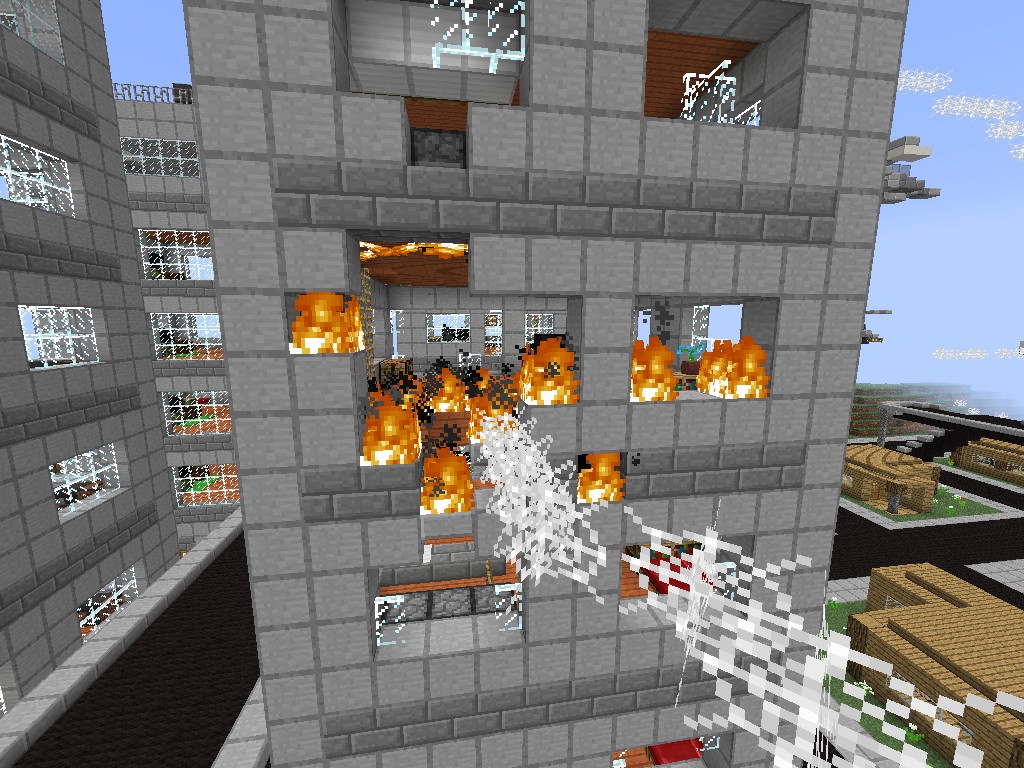 Aerial Conflict in a city Minecraft Map