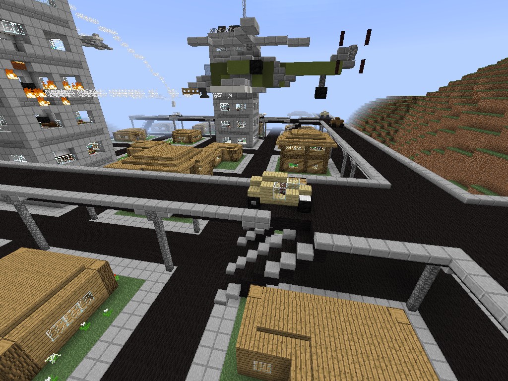 Aerial Conflict in a city Minecraft Map