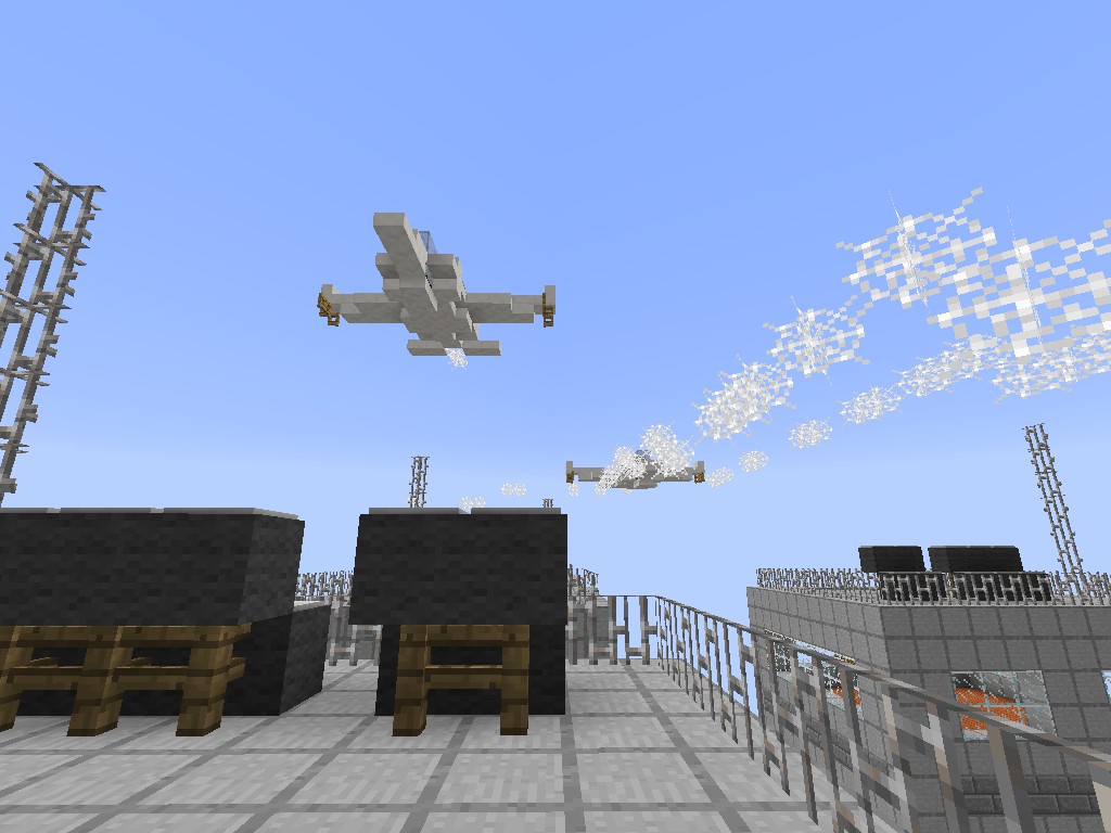 Aerial Conflict in a city Minecraft Map