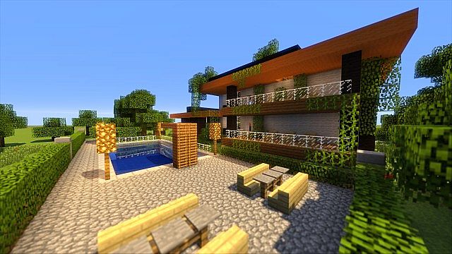 Modern exclusive natural house Minecraft Map