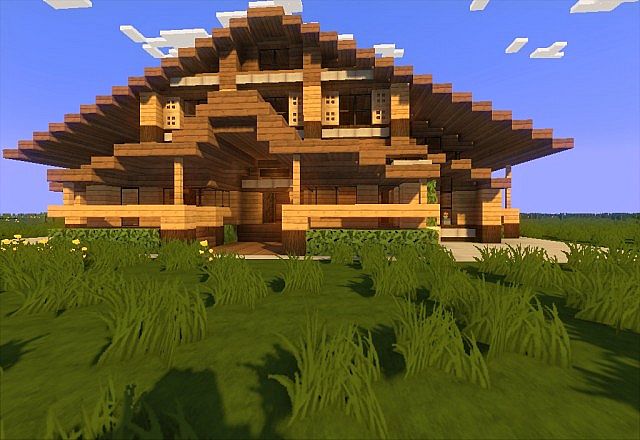 Large wooden house Minecraft Map