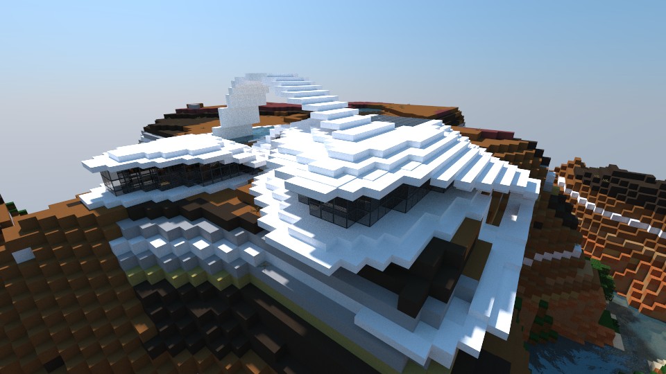 arc [modern fluid architecture cliffside home] Minecraft Map