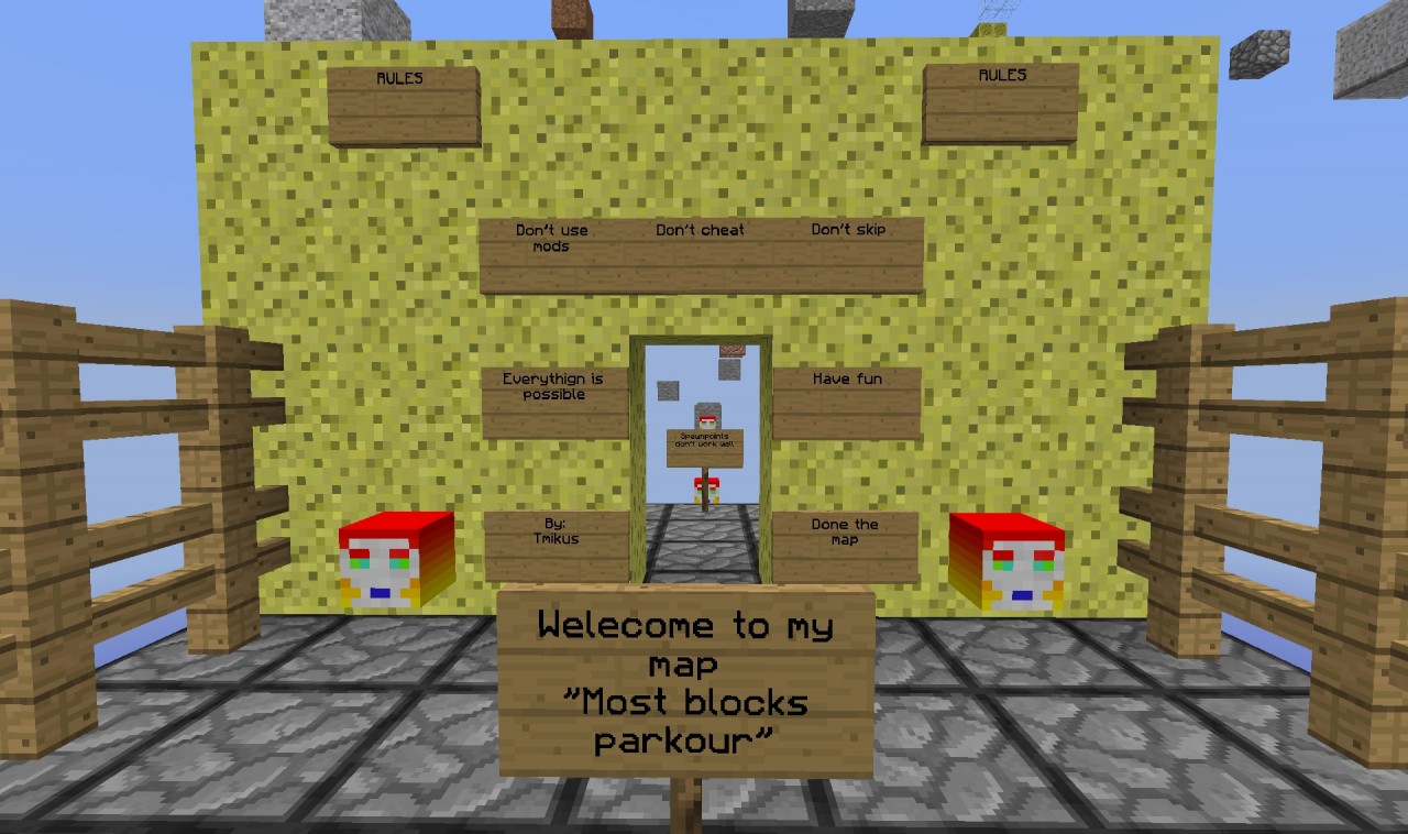 Most blocks parkour Minecraft Map