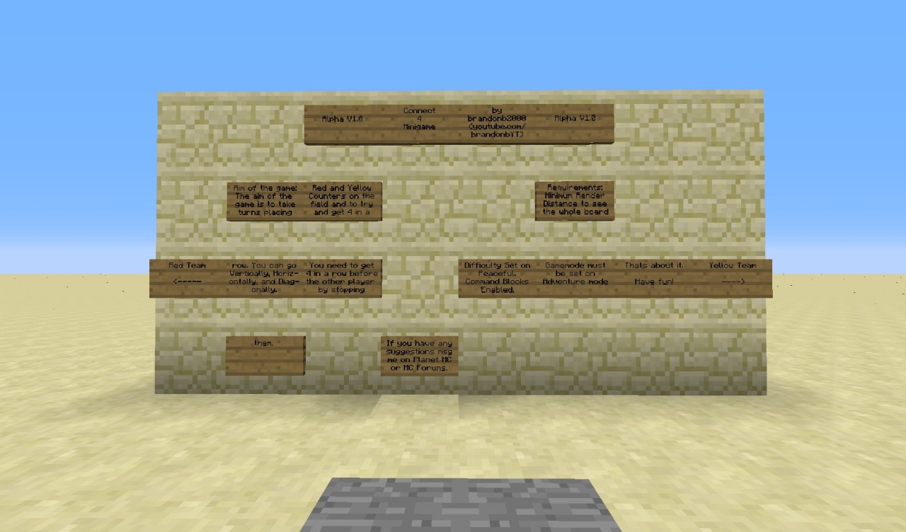Connect 4 Alpha V 1.0 Minecraft Map