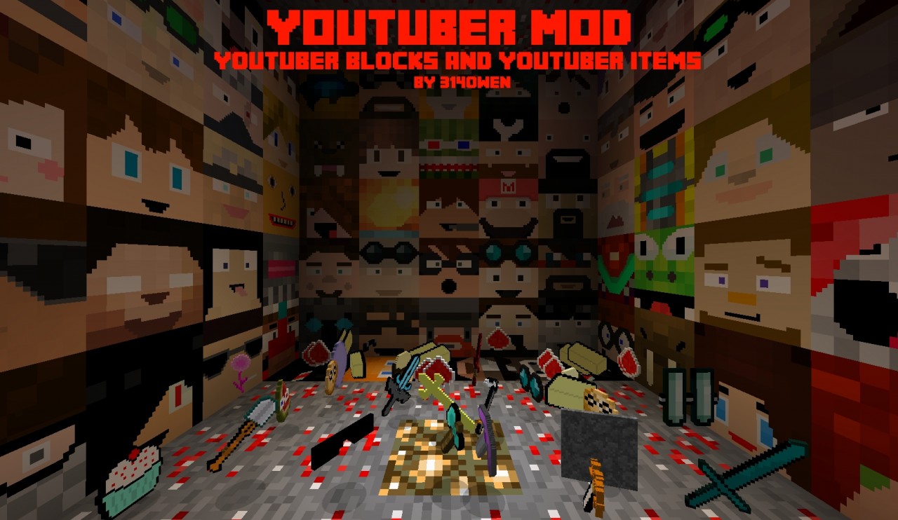 YOUTUBER MOD - COMBINATION OF YOUTUBER BLOCKS AND YOUTUBER ITEMS ...