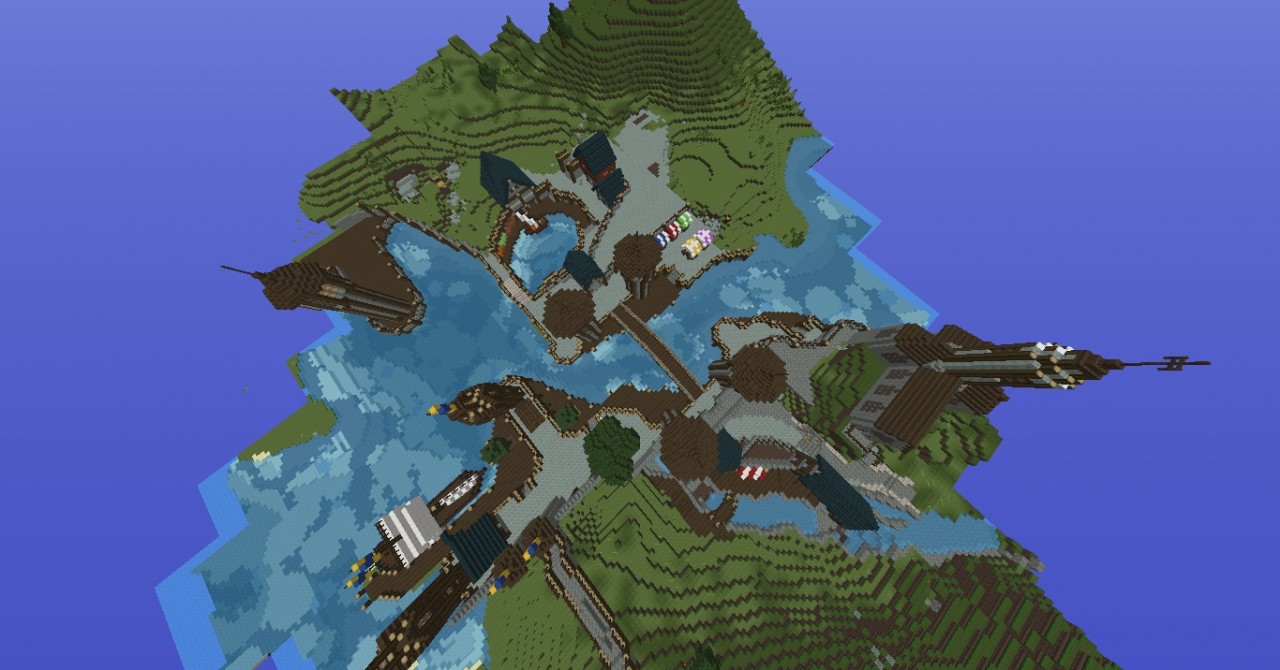 medieval harbour city Minecraft Map