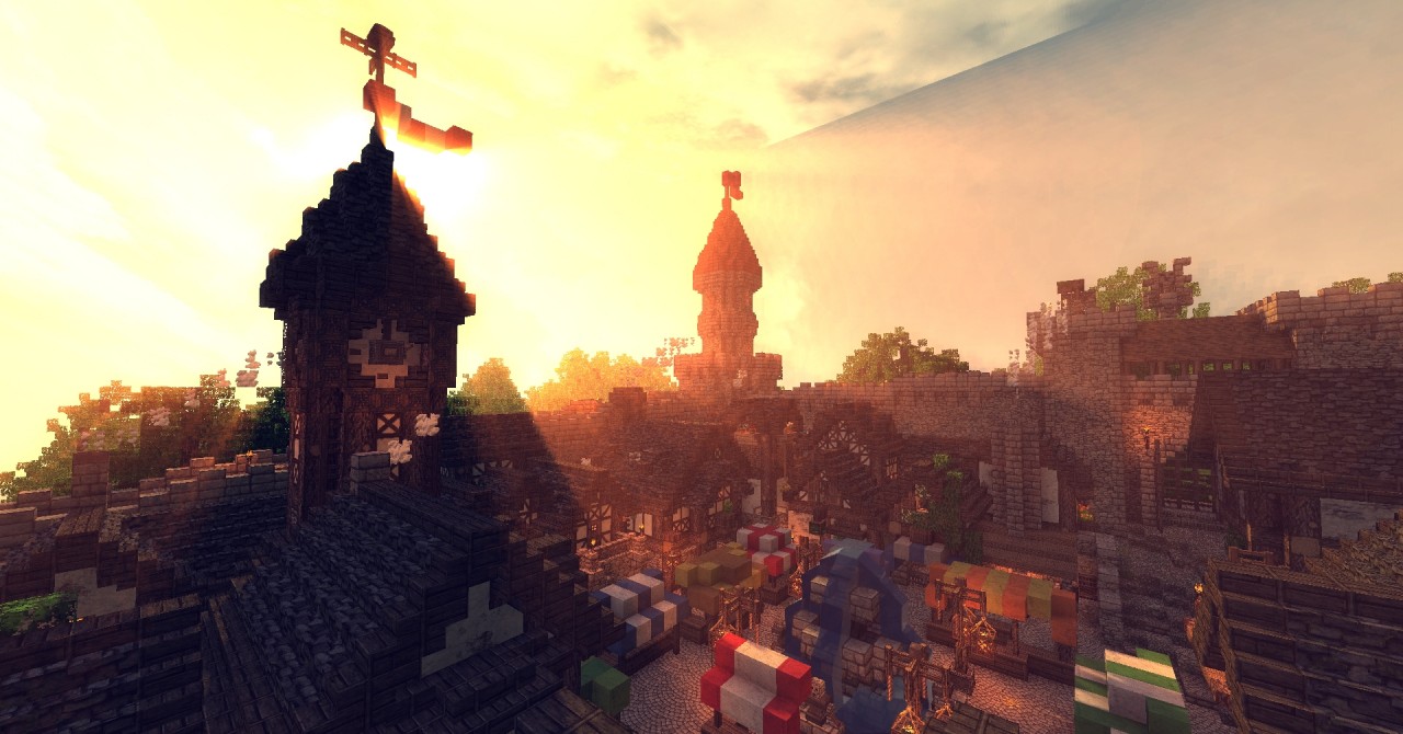 Epic Medieval/Fantasy Castle and Town Minecraft Map