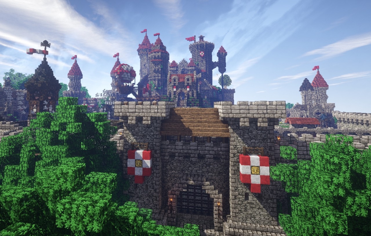 Epic Medieval/Fantasy Castle and Town Minecraft Map