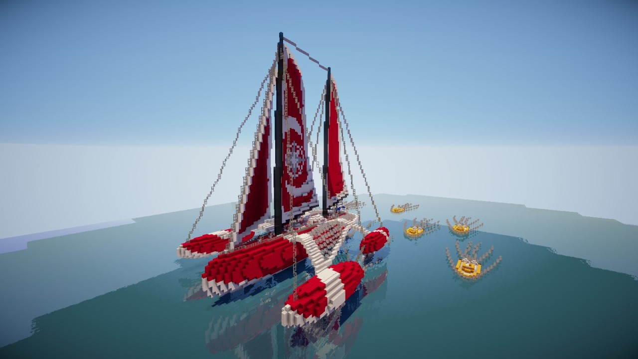 Voilier futuriste / Futuristic racing sailboat - Pentamaran ! Minecraft Map