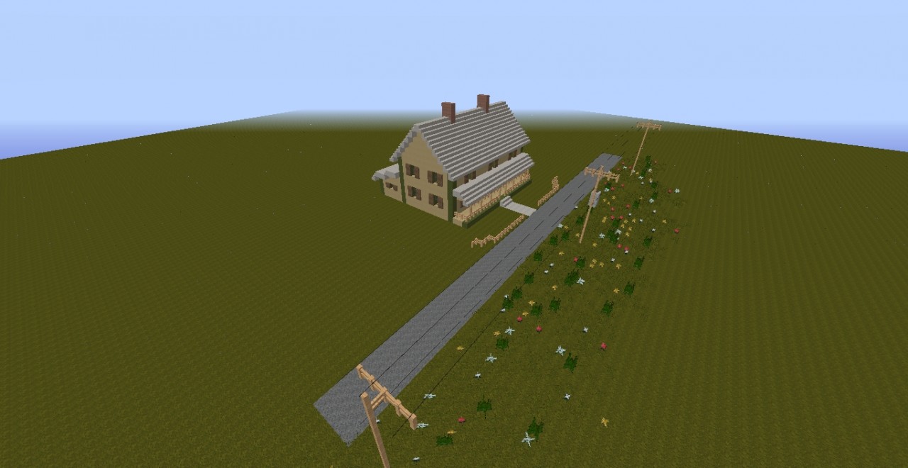 Simple Two-Story Farmhouse Minecraft Map