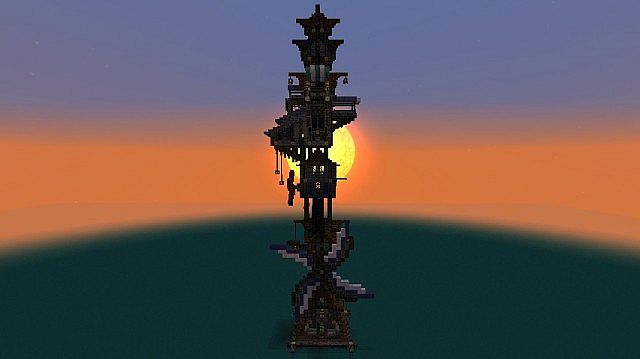Steampunk Build: Elysium Tower Minecraft Map