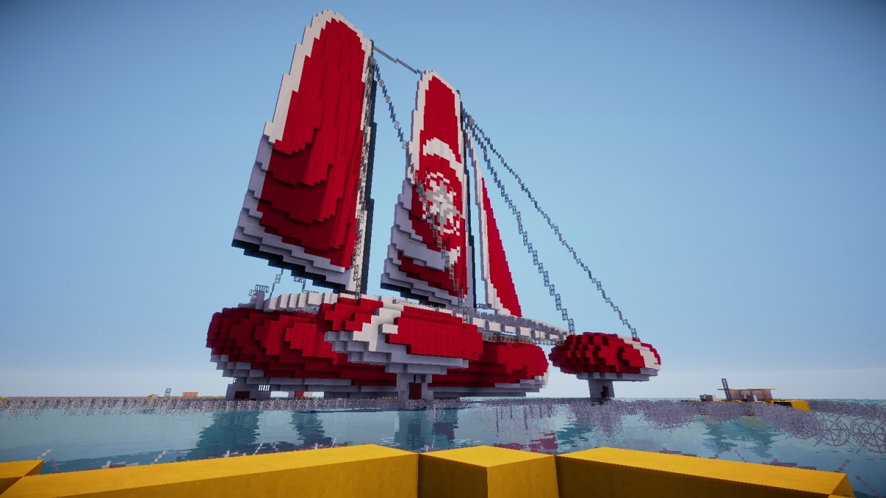 Voilier futuriste / Futuristic racing sailboat - Pentamaran ! Minecraft Map