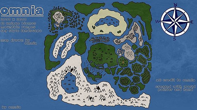 Omnia - RPG Custom Terrain 2000 x 2000 Minecraft Map