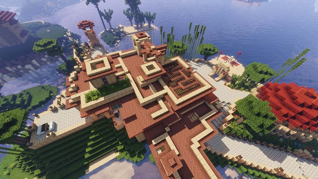Frank Lloyd Wright Style Ocean Villa Minecraft Map