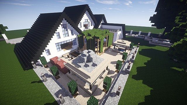 Modern Triple Apex House Minecraft Map