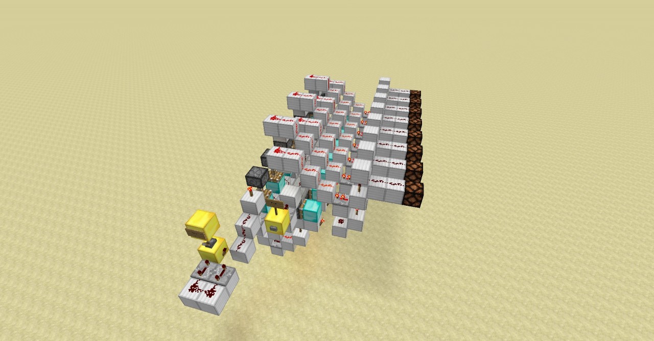 Binary Program Counter 8 Bits Minecraft Project