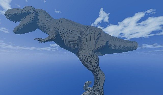 Tyrannosaurus Rex in 3D Minecraft Map