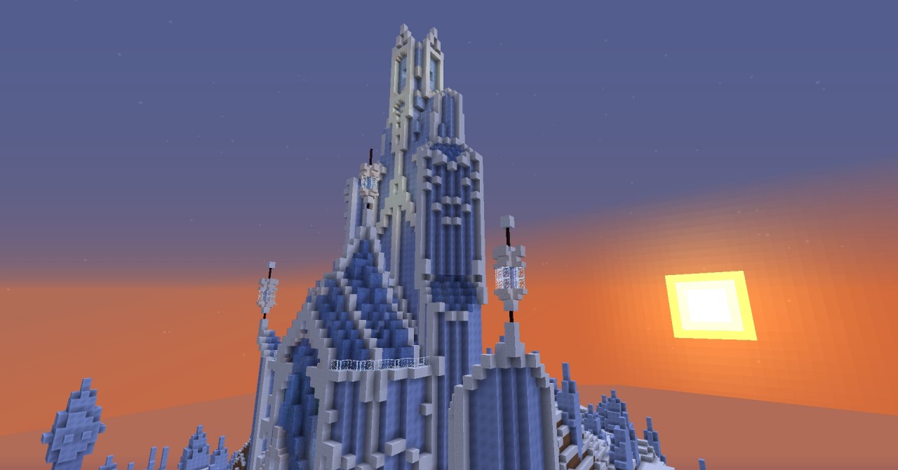 Elsa's Ice Castle from Disney's Frozen movie +DL Minecraft Map