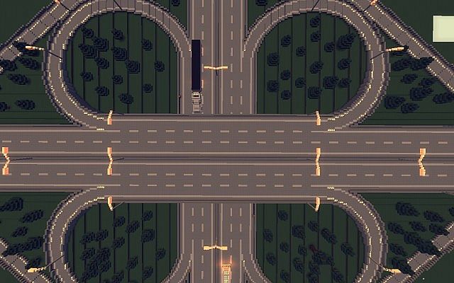 Cloverleaf Highway Intersection Minecraft Map