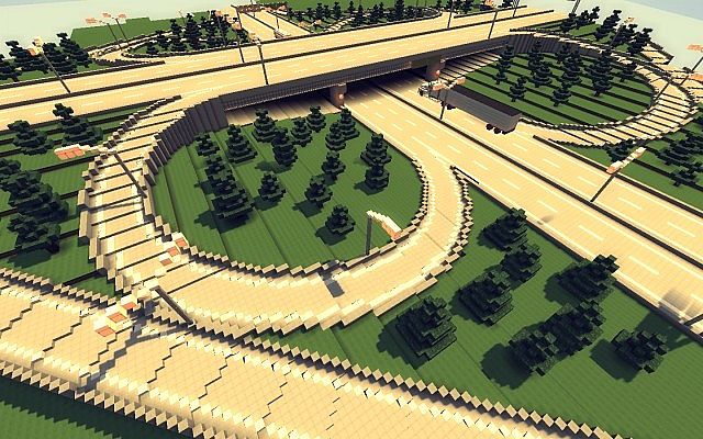 Cloverleaf Highway Intersection Minecraft Map