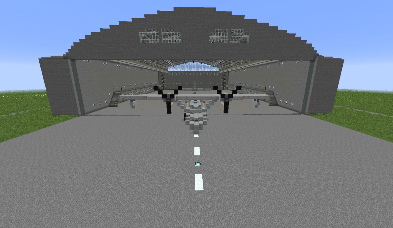 Stone Aircraft Hangar + Consolidated PBY Catalina Minecraft Map