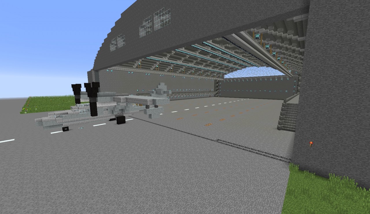 Stone Aircraft Hangar + Consolidated PBY Catalina Minecraft Map