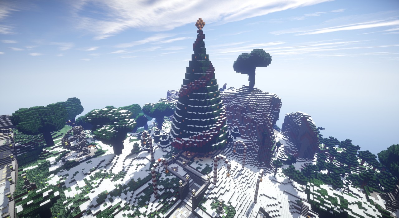 Giant Christmas Tree! ( 64 Blocks Tall ) Minecraft Map
