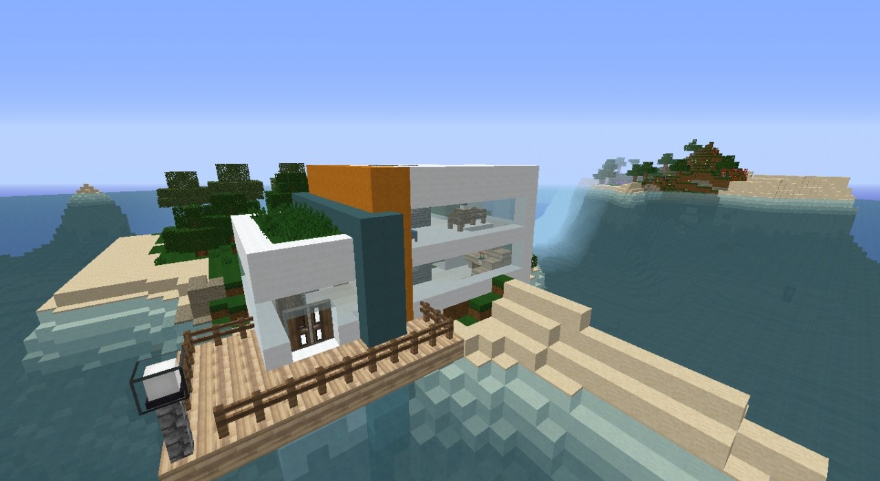 ocean veiw modern home Minecraft Map