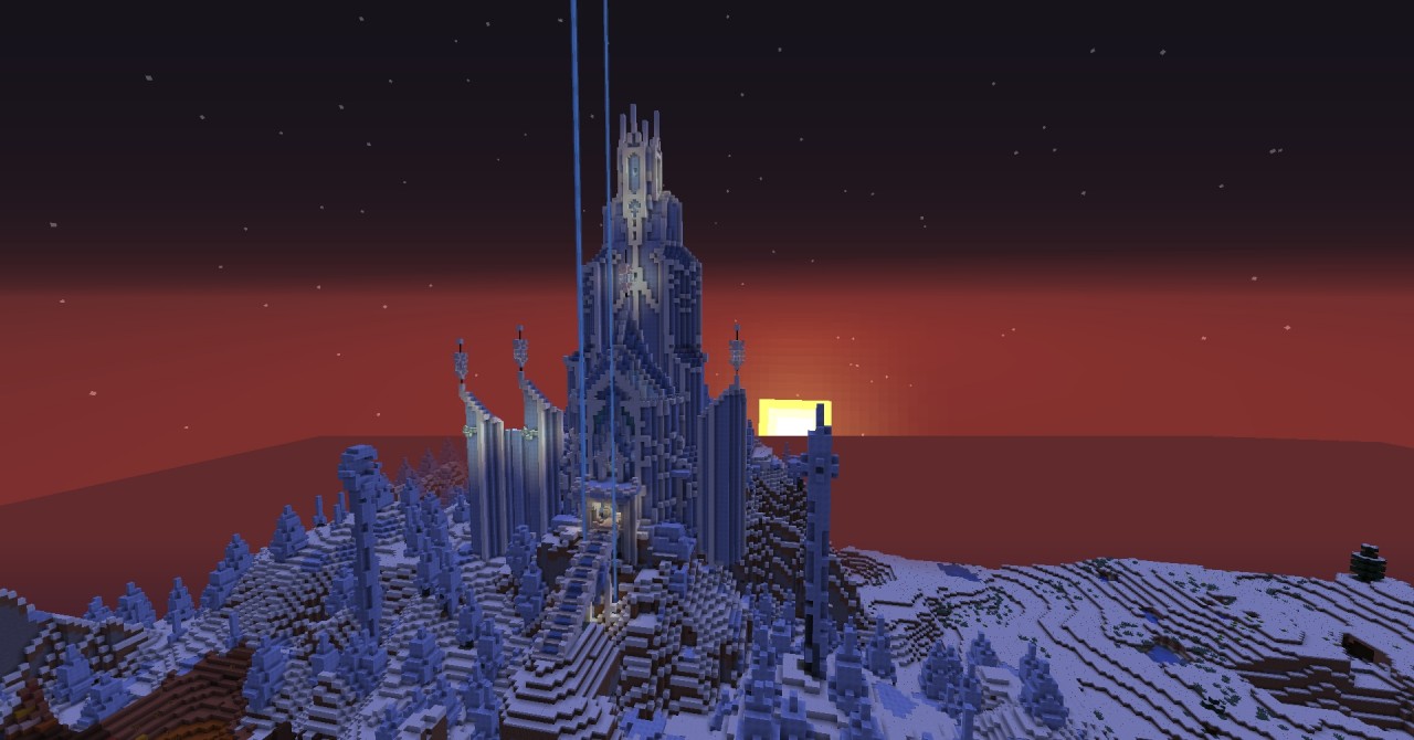 Elsa's Ice Castle from Disney's Frozen movie +DL Minecraft Map