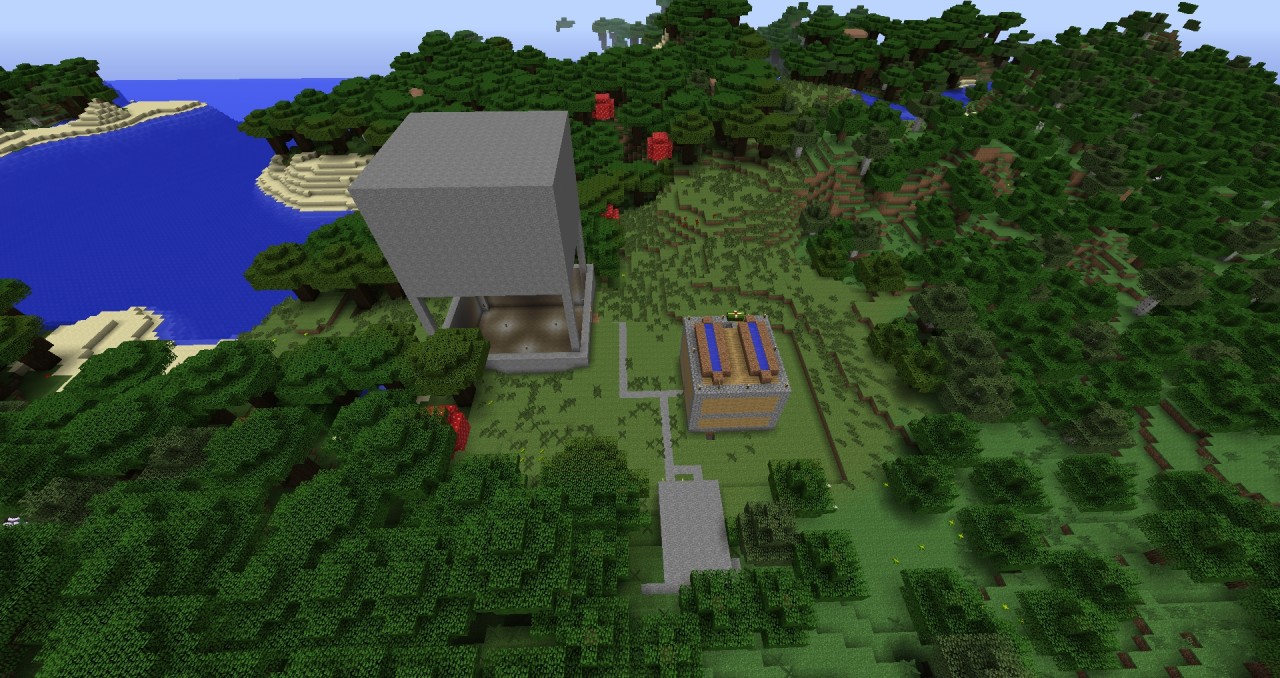 three story house with watchtower and mob spawner Minecraft Map