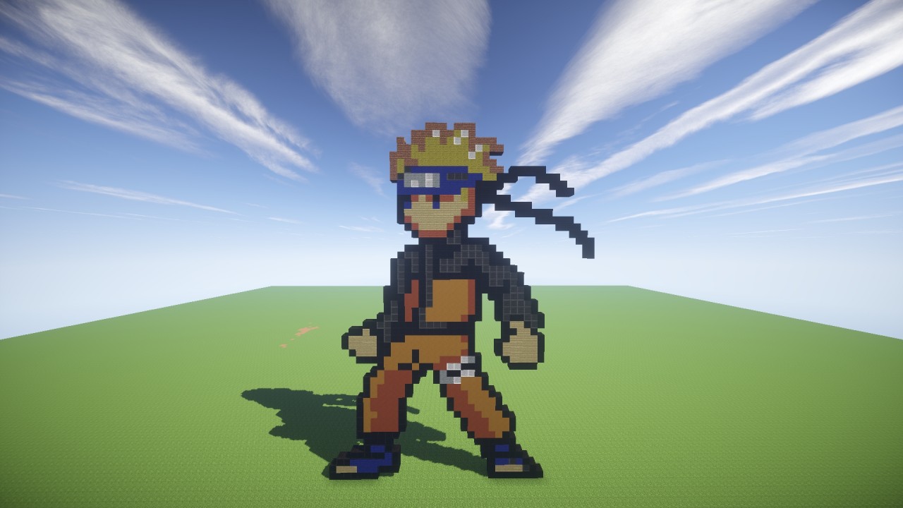 Naruto Uzumaki From Naturo Pixel Art Minecraft Project