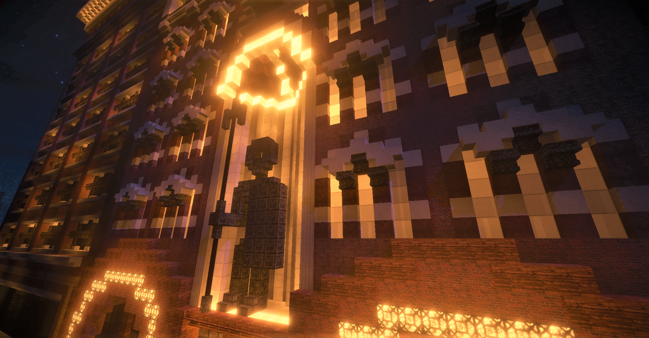 warrior's building (neomedieval+Chicago style architecture) Minecraft Map