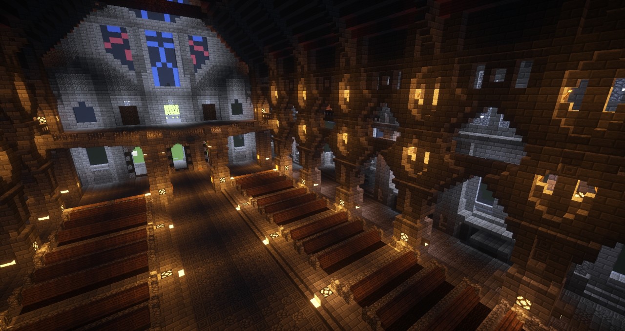 DraXX's Cathedral - with winged ice angel effigy Minecraft Map