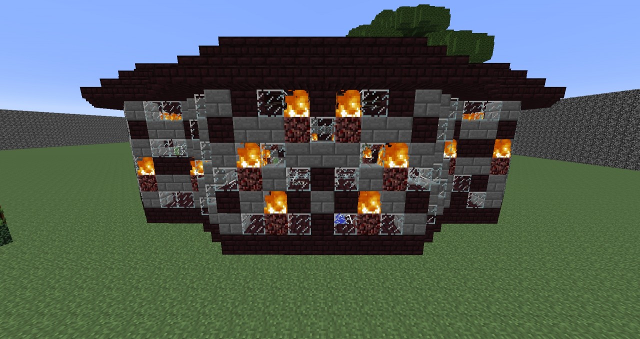 Another fire building with a base of stone brick. Minecraft Map