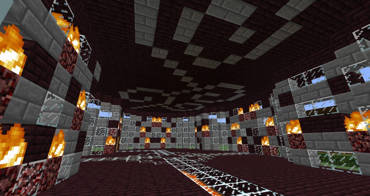 Another fire building with a base of stone brick. Minecraft Map