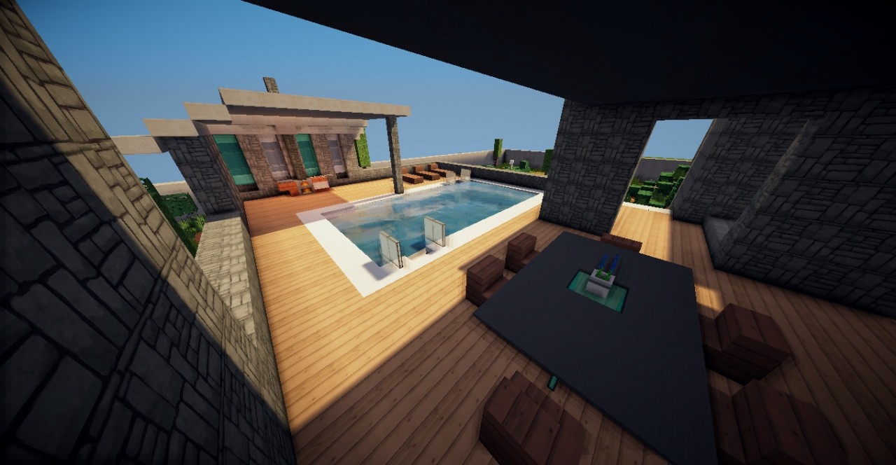 Cyan || Modern house Minecraft Map