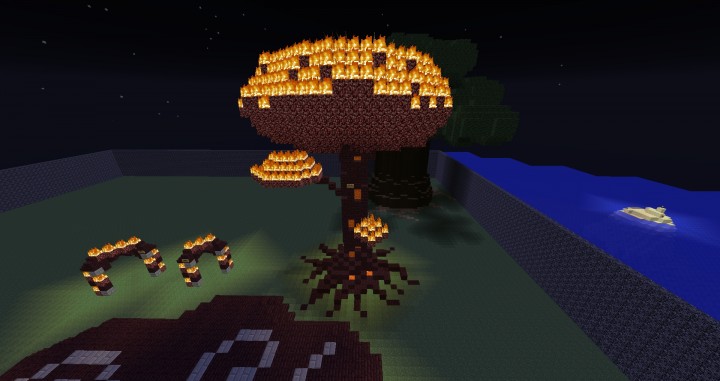 My first Fire Tree! Minecraft Map