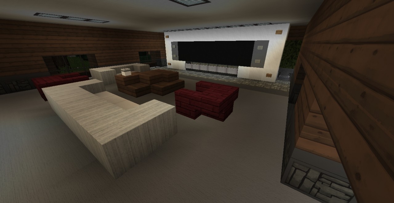 Log Cabin with Modern Interior Minecraft Map