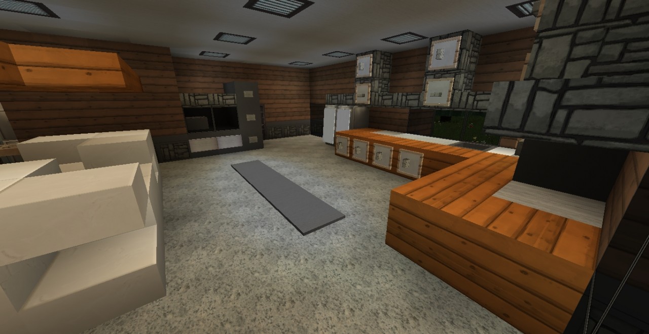 Log Cabin with Modern Interior Minecraft Map