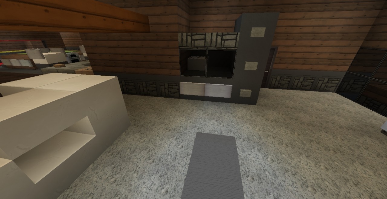 Log Cabin with Modern Interior Minecraft Map