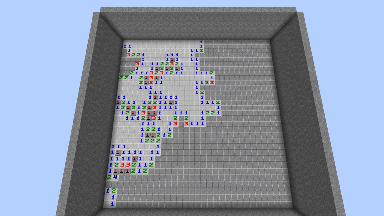 2D MineSweeper in Minecerft Minecraft Map