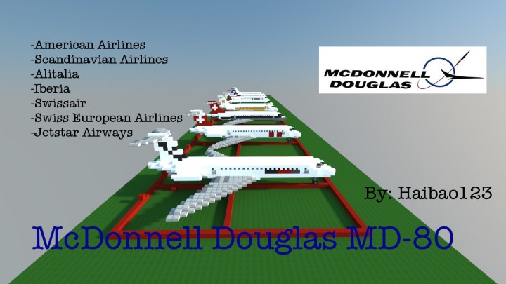McDonnell Douglas MD-80 [8 Liveries] Minecraft Map